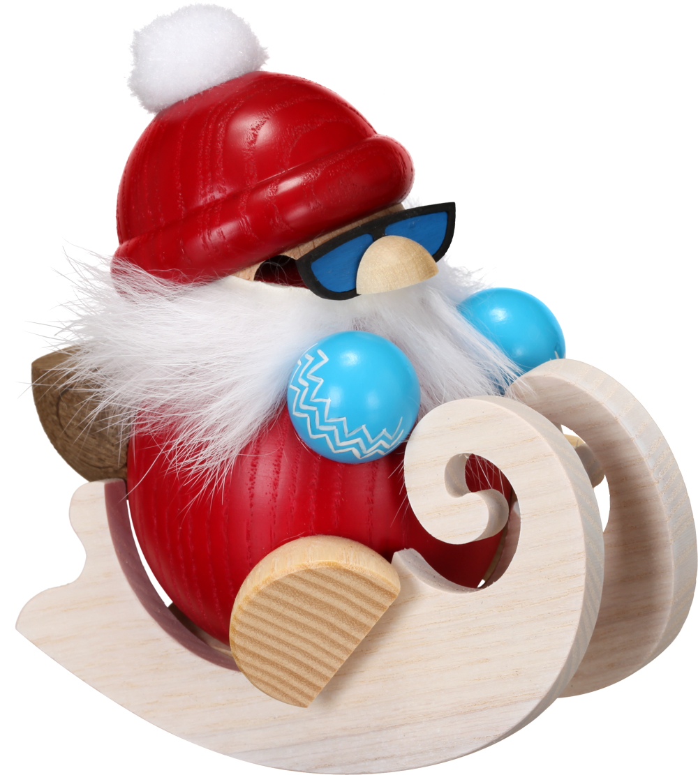 Kugelr ucherfigur Nikolaus F hrt Schlitten Neu 2015 