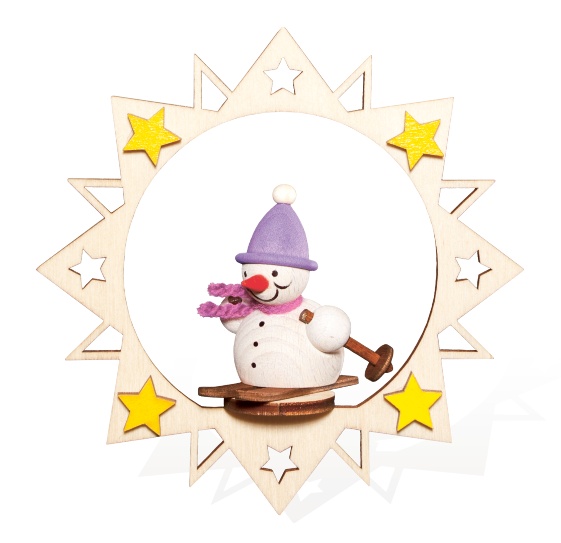 Baumbehang Schneemann Mit Ski Im Stern Neu 2016 