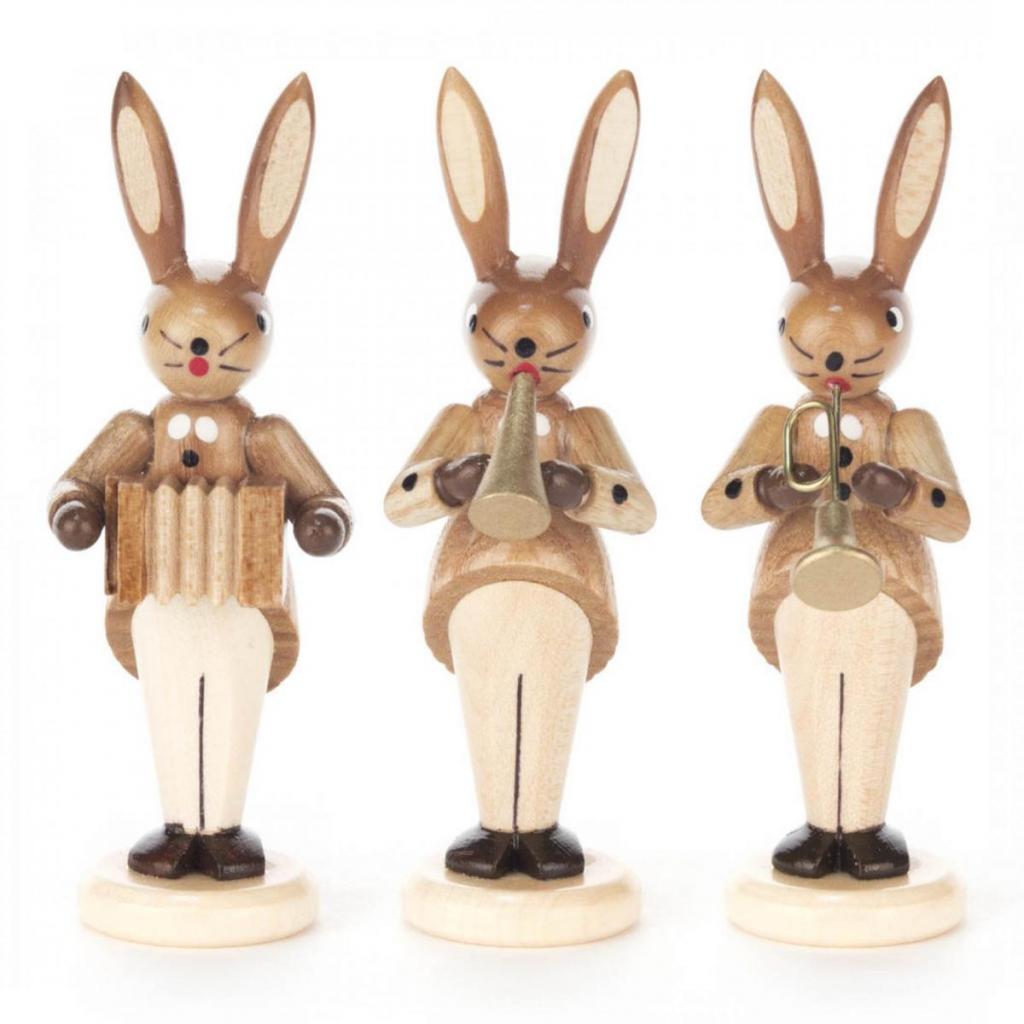 Rabbit Trio nature with an accordion, flute and trumpet ...