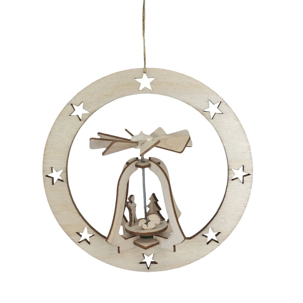 hanging pyramid with forest - Erzgebirgskunst-Shop