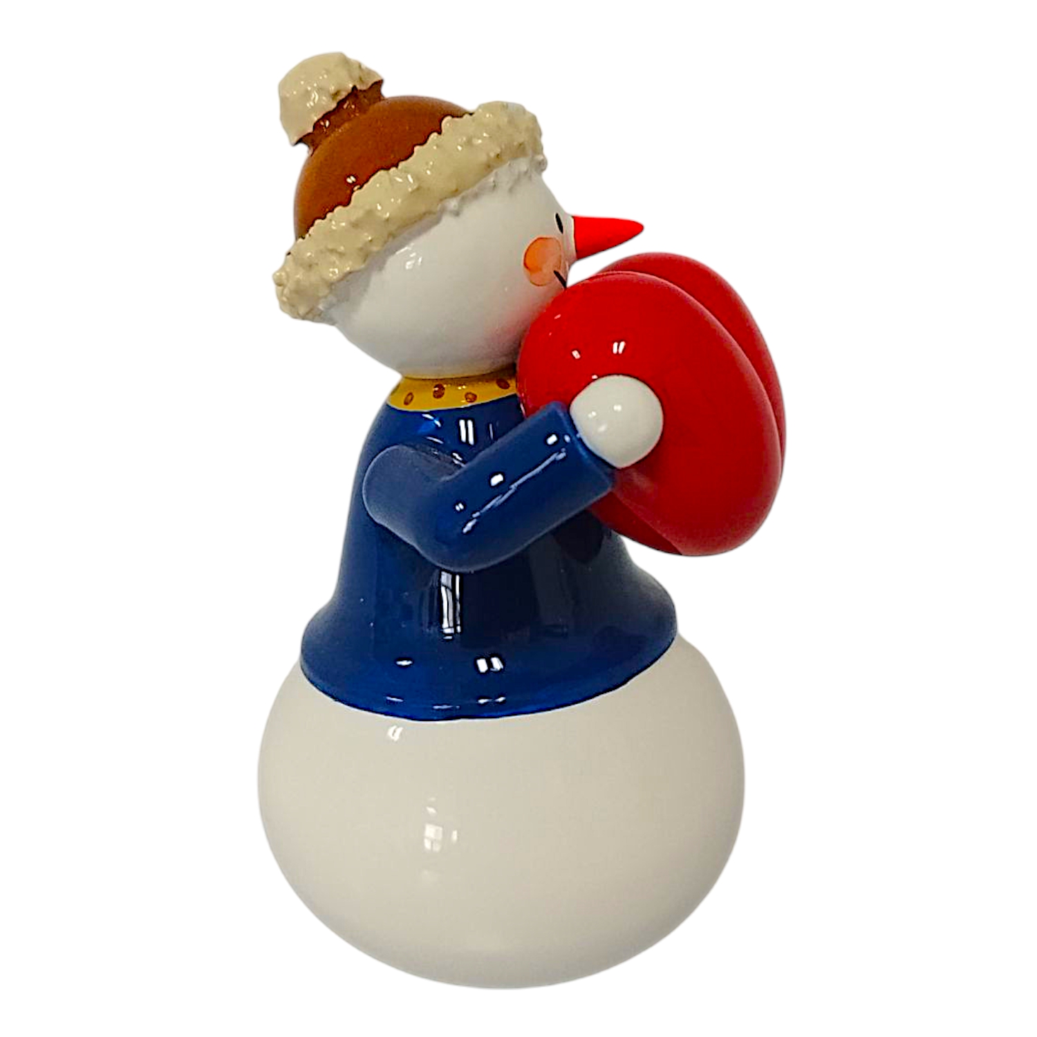 Snowman with heart - Erzgebirgskunst-Shop